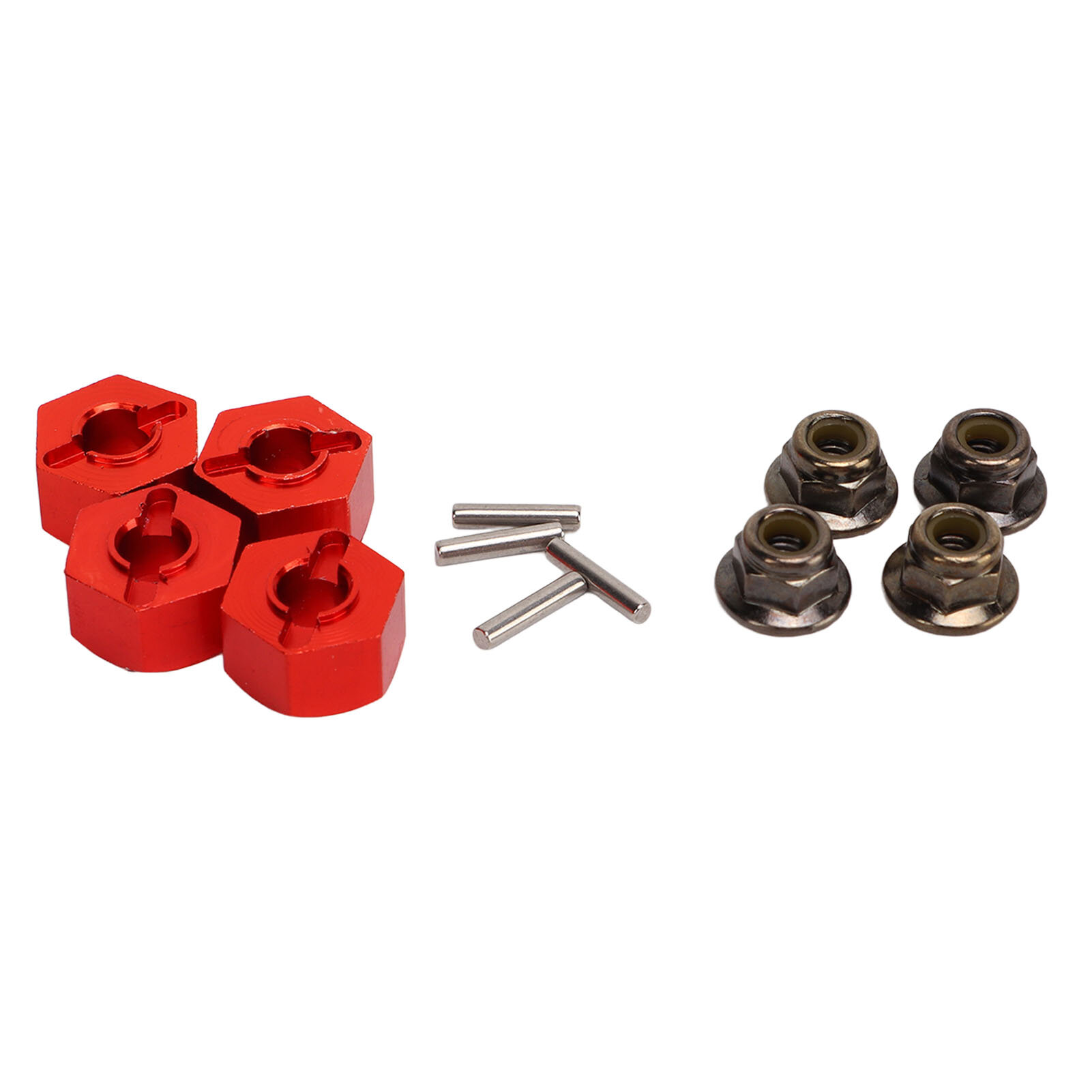 Адаптеры колес с 4 штифтами и 4 гайками CNC из алюминия для колесных дисков Hex для TRAXXAS SLASH 1/10 RC машин, красные