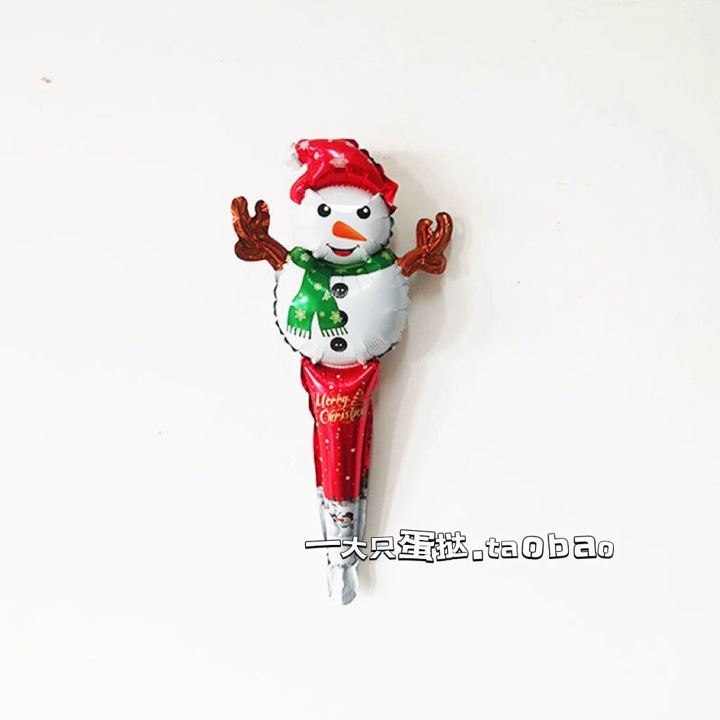 Рождественский воздушный шар из фольги на палочке: Дед Мороз, Снеговик, мультяшный персонаж, украшение для