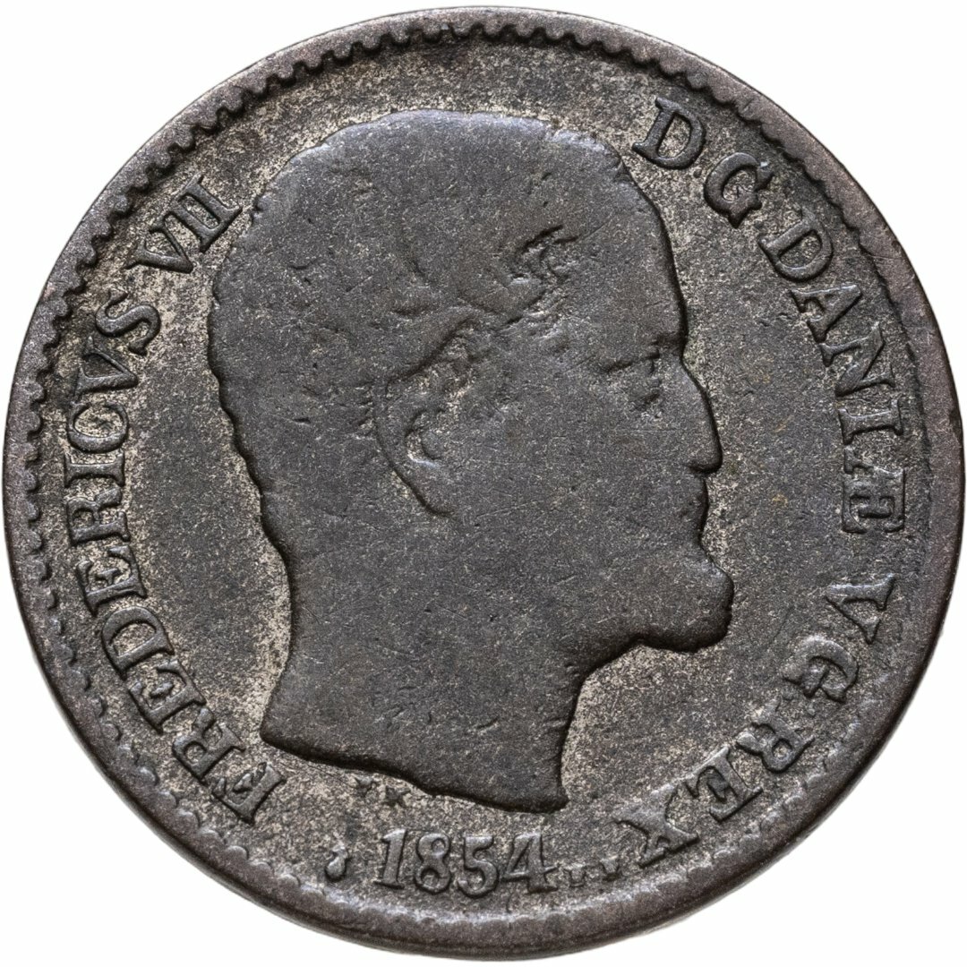 Дания 4 скиллинга ригсмонт скиллинга-ригсмёнт, skilling rigsmont 1854, Серебро 250, в сохранности F-VF
