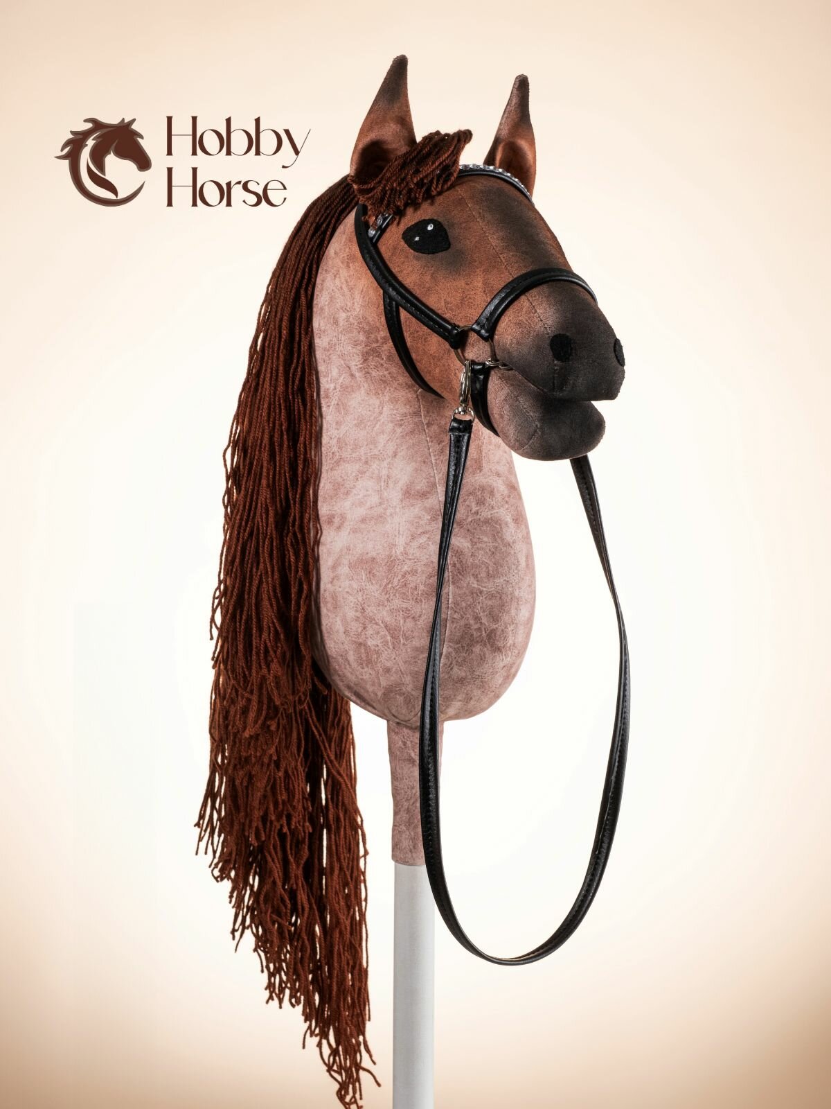 Хоббихорс HobbyHorse&NewStars , лошадка на палке, 70см, с уздечкой