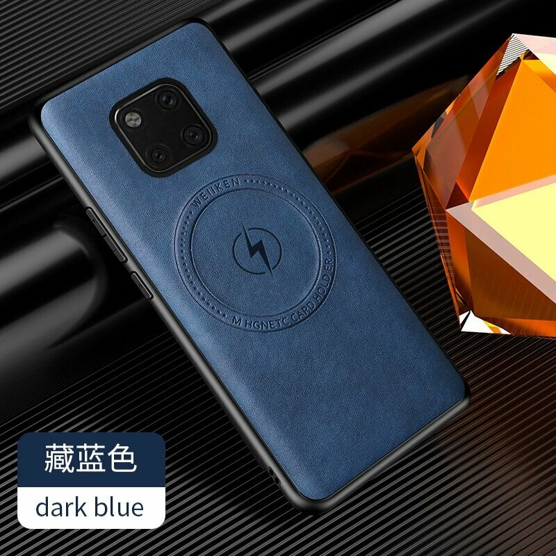 Магнитный чехол с креплением в авто для Huawei Mate 20 Pro с системой охлаждения, защита в темно-синем цвете