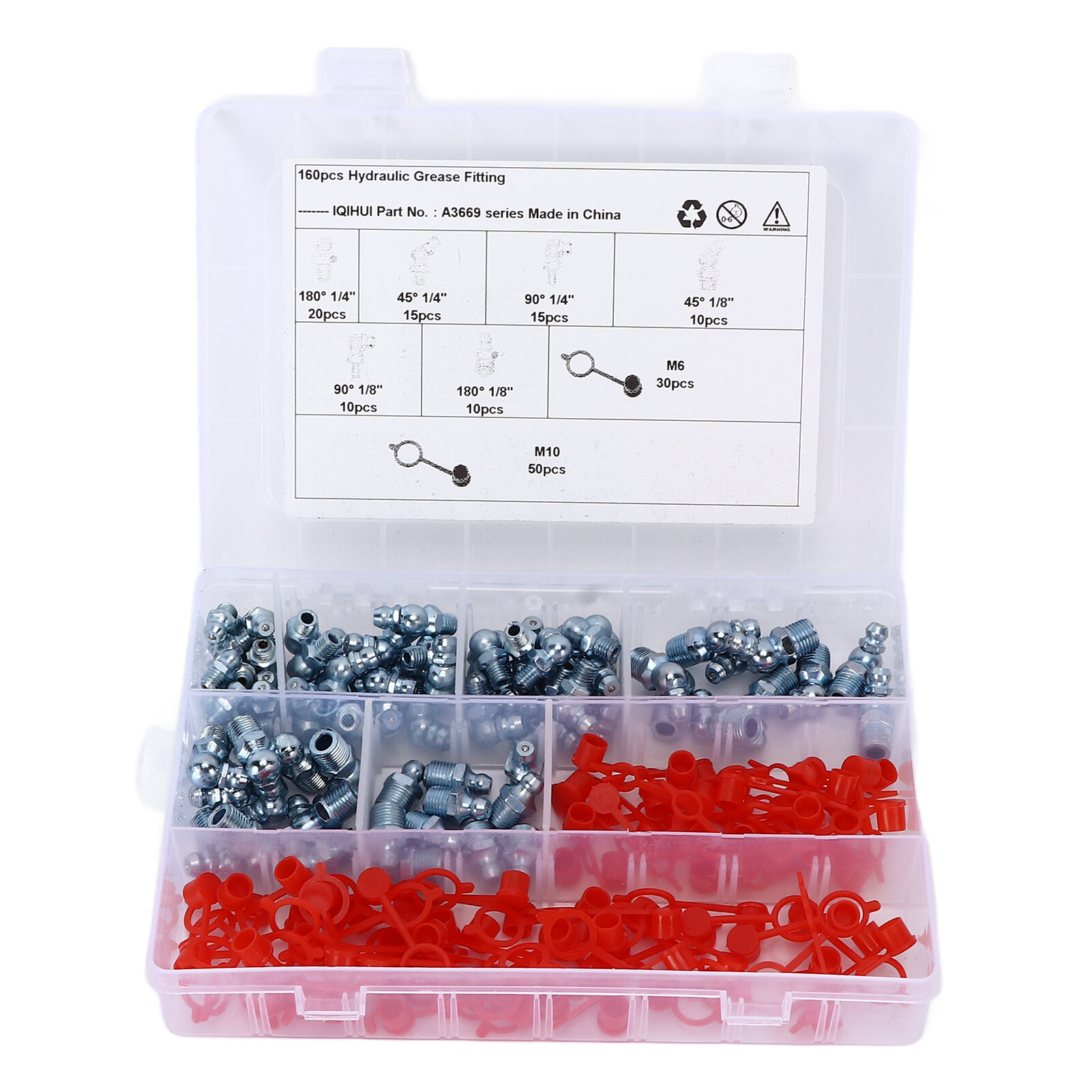 Комплект из 160 гидравлических пресс-масленок 6 размеров, шестигранные, прямые и угловые, для автомобилей, мотоциклов, грузовиков, ферм и технического обслуживания