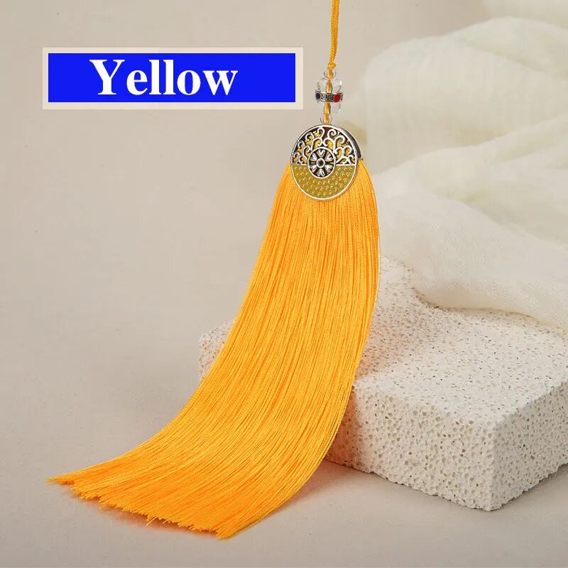 Бахрома из полиэстера 15 см, китайский стиль Желтый, 5pcs, yellow