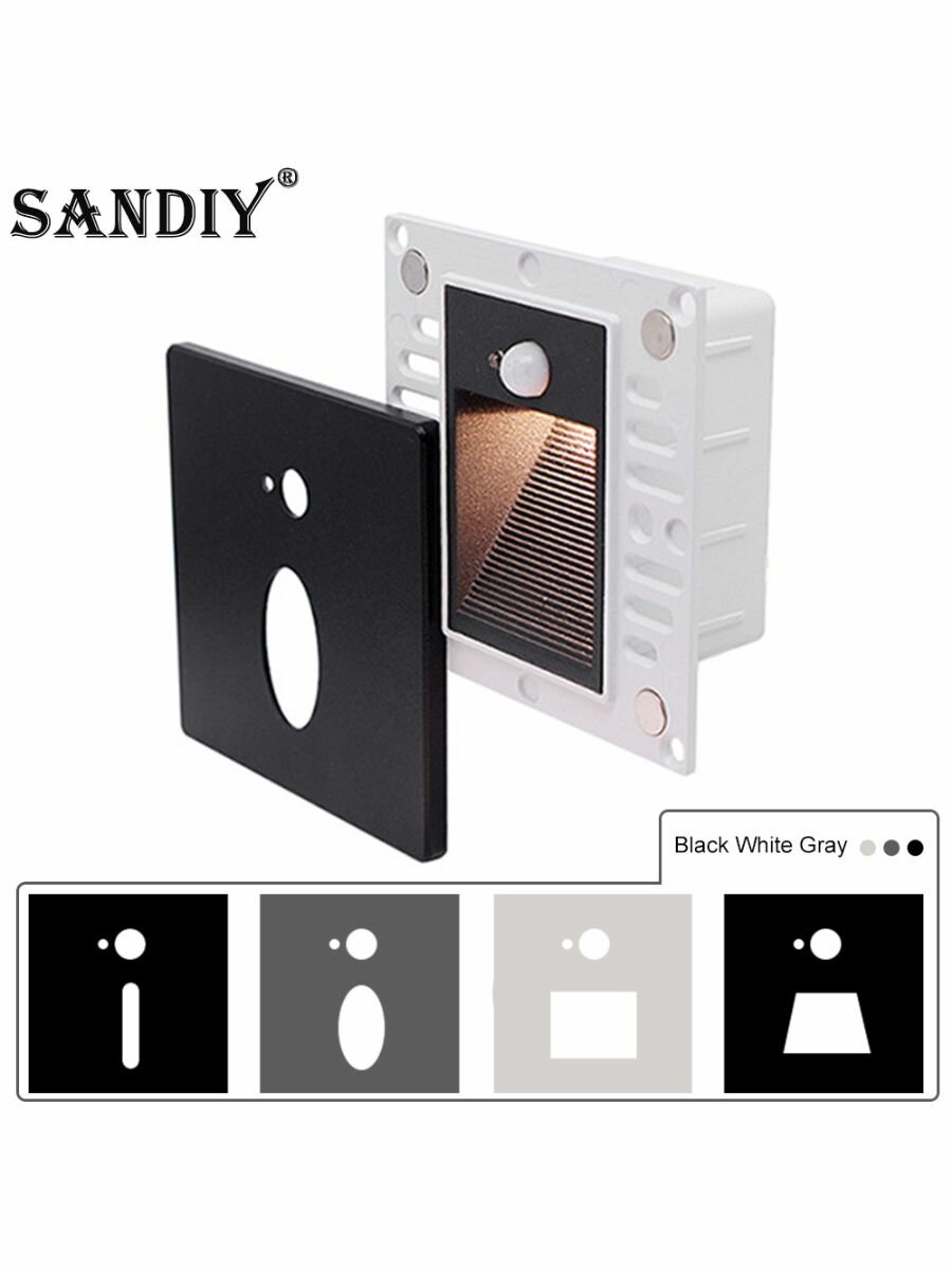 Лестничный светодиодный светильник с датчиком движения, настенный светильник для освещения лестницы,3w