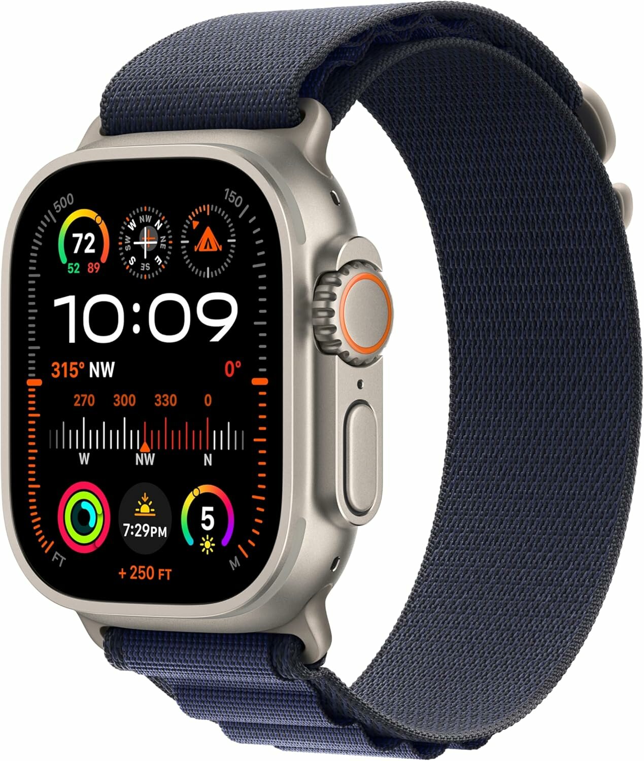 Умные часы Apple Watch Ultra 2 49 мм GPS + Cellular, Natural Titanium Case with Navy Alpine Loop L