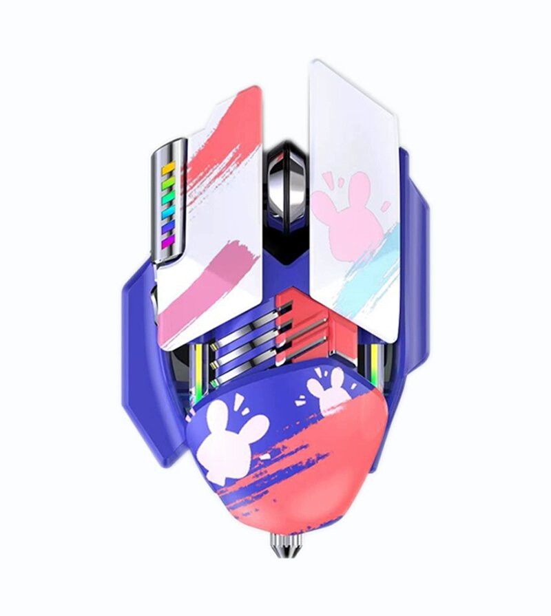 M7 синяя RGB беспроводная игровая мышь 2.4G Bluetooth 5.0 для ПК и настольного компьютера, удобный хват