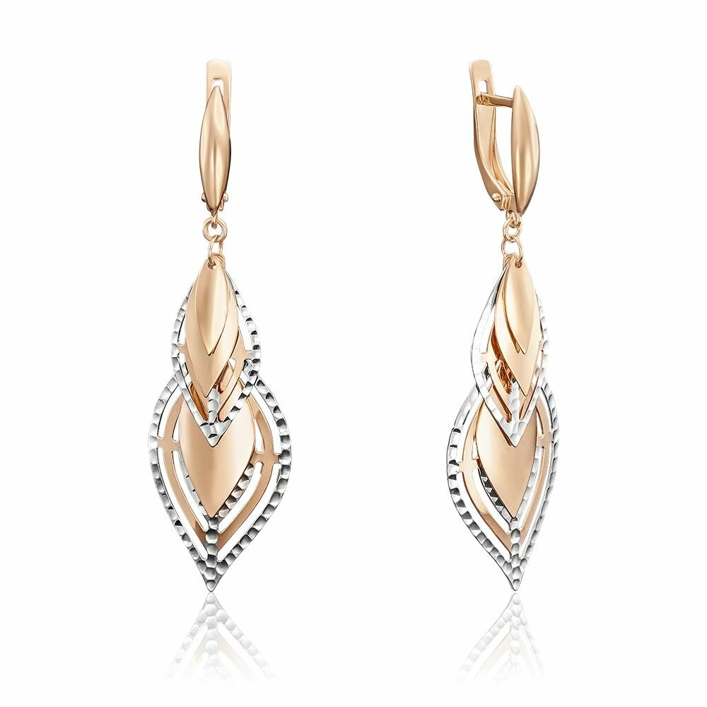 Серьги PLATINA, красное золото, 585 проба