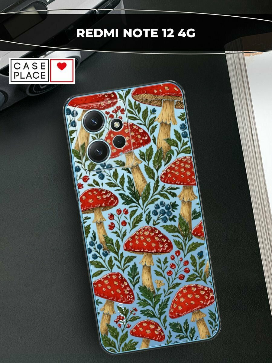 Чехол на Xiaomi Redmi Note 12 4G / Сяоми Редми Ноут 12 4G с принтом Мухоморы