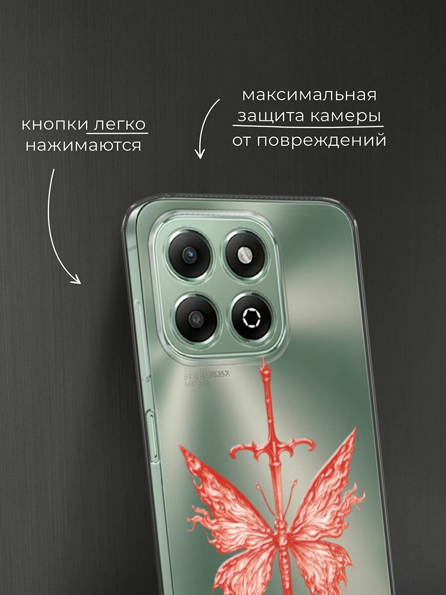Силиконовый чехол на Honor X6b / Хонор X6b с принтом Бабочка и меч — фото 1