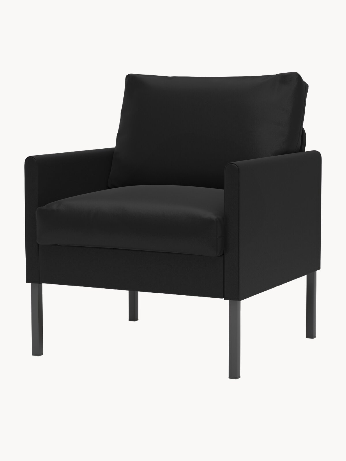 Кресло с подлокотниками Pragma Lappi, обивка: экокожа, чёрный