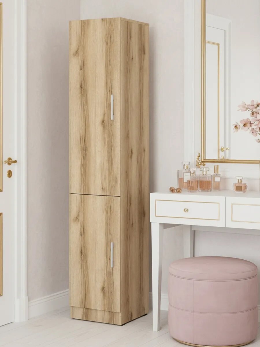 Шкаф пенал FRESTER деревянный распашной с полками в прихожую, от производителя