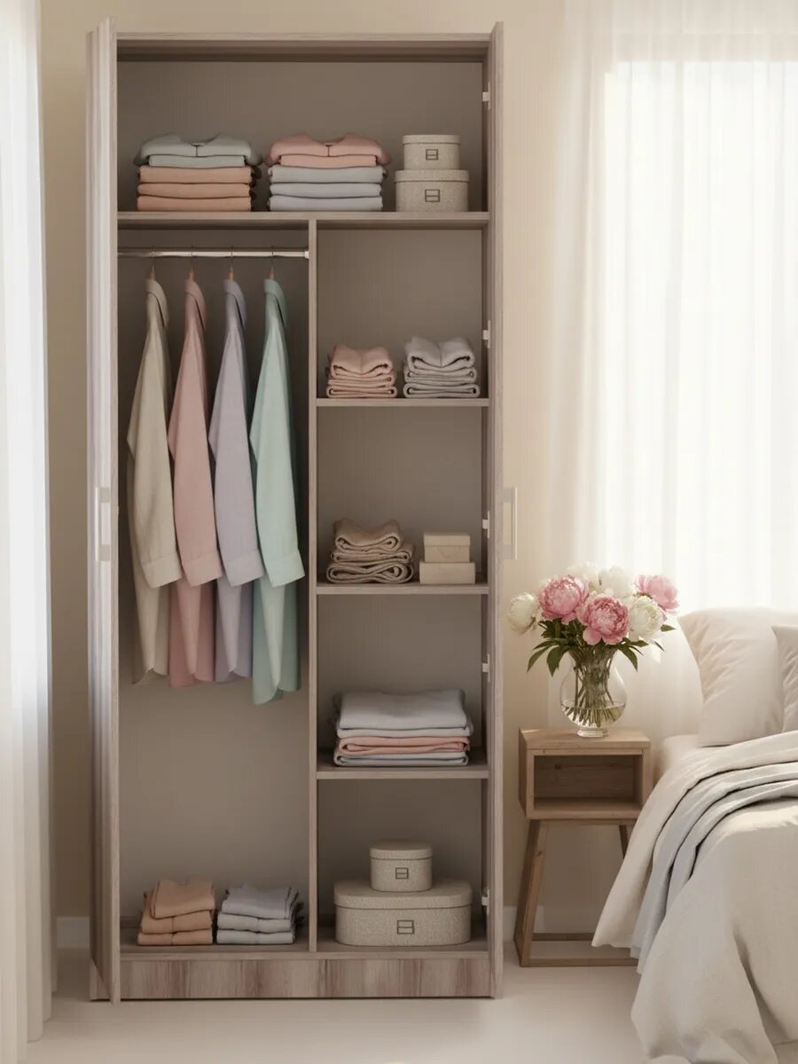 Шкаф FRESTER деревянный распашной с полками в спальню прихожую, от производителя