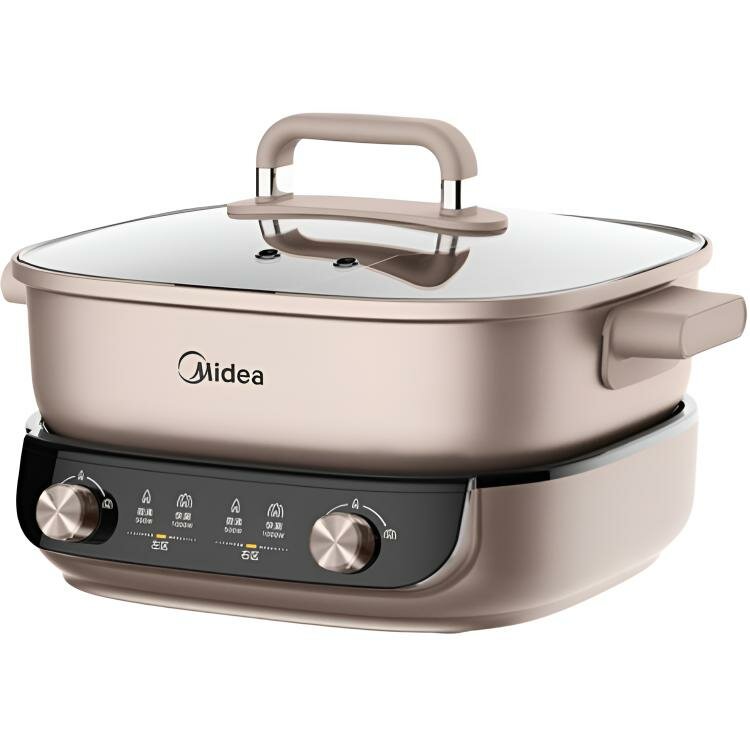 Электрическая фондюшница Midea, elegant gold, высокая мощность, стильный дизайн