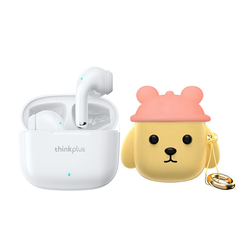 Беспроводные наушники-вкладыши Lenovo Elf Treasure, bear pink hat collection-white