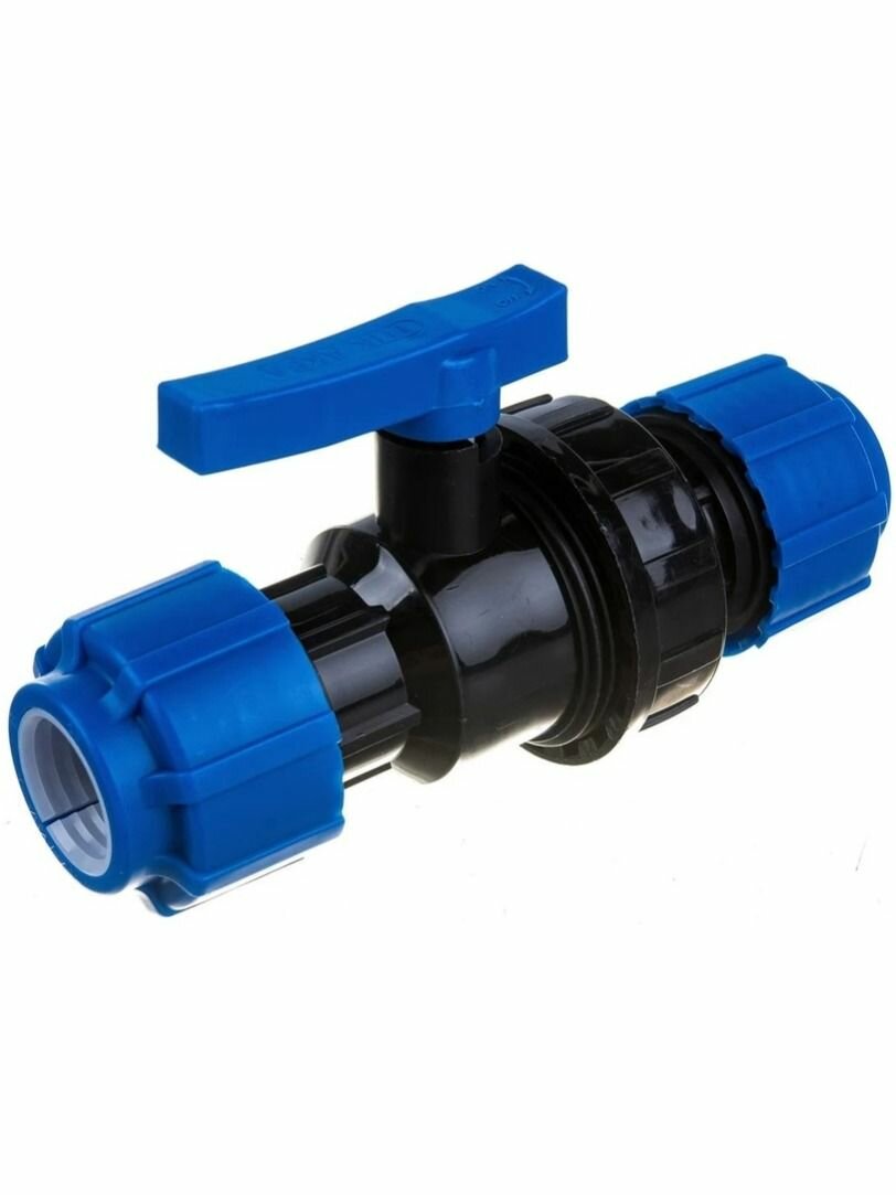 Шаровой компрессионный кран ПОЛИТЭК разъемный d 25 тпк-аква