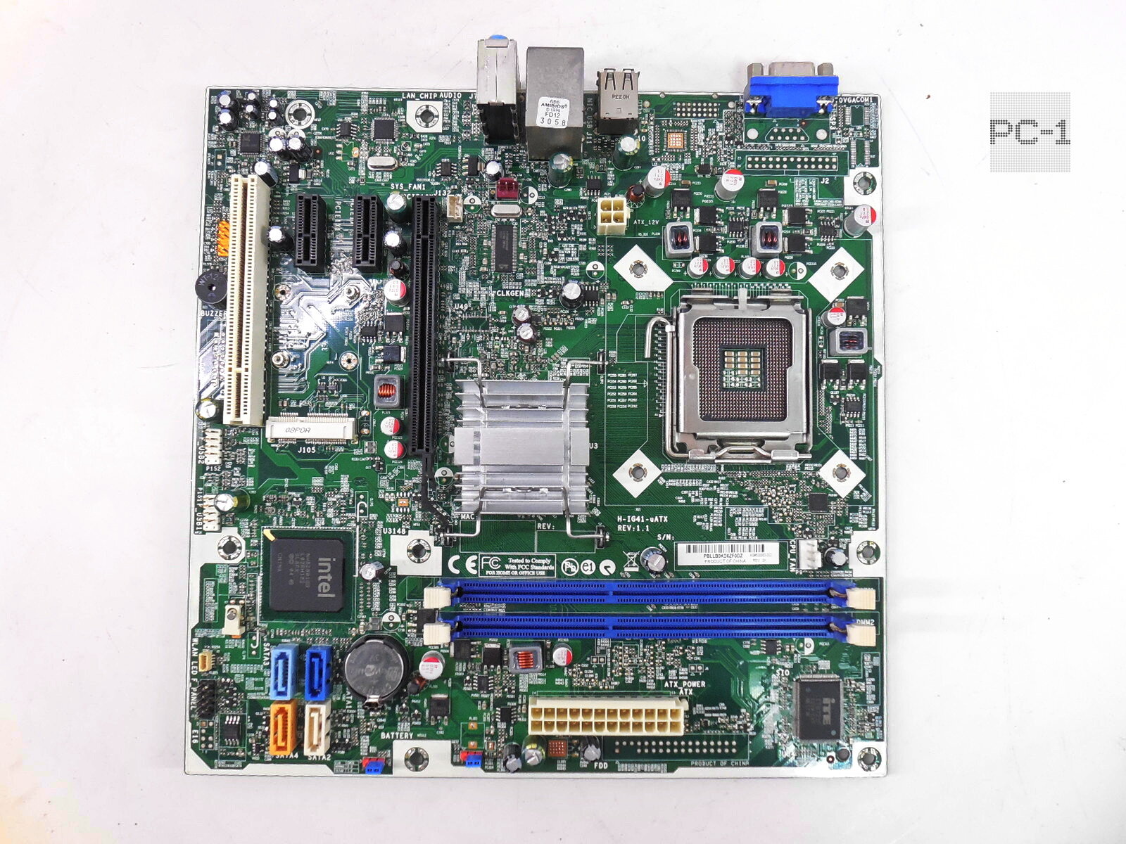 Материнская плата Socket 775 Foxconn H-IG41 (H-IG41-uATX) rc4f18049dh1 PCI, PCI-E mini-PCI-E, 2xDDR3, 4xSATA, Sound, VGA, 4xUSB, LAN, mATX Рамка задних портов