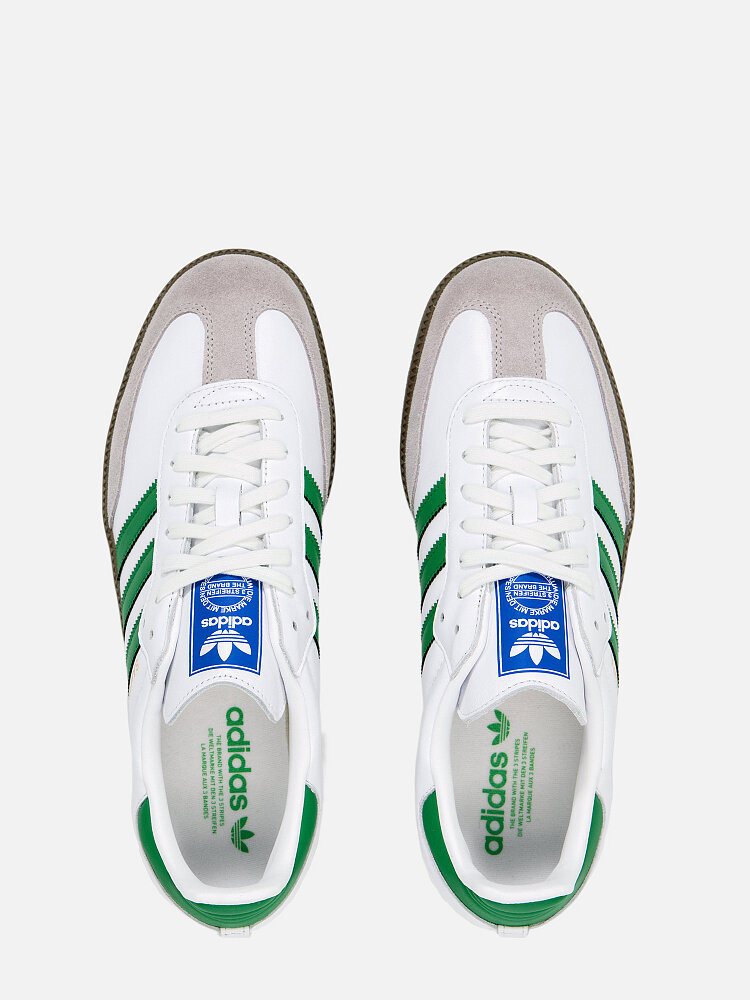 Кроссовки adidas Samba OG, размер 45, белый/зеленый — фото 1