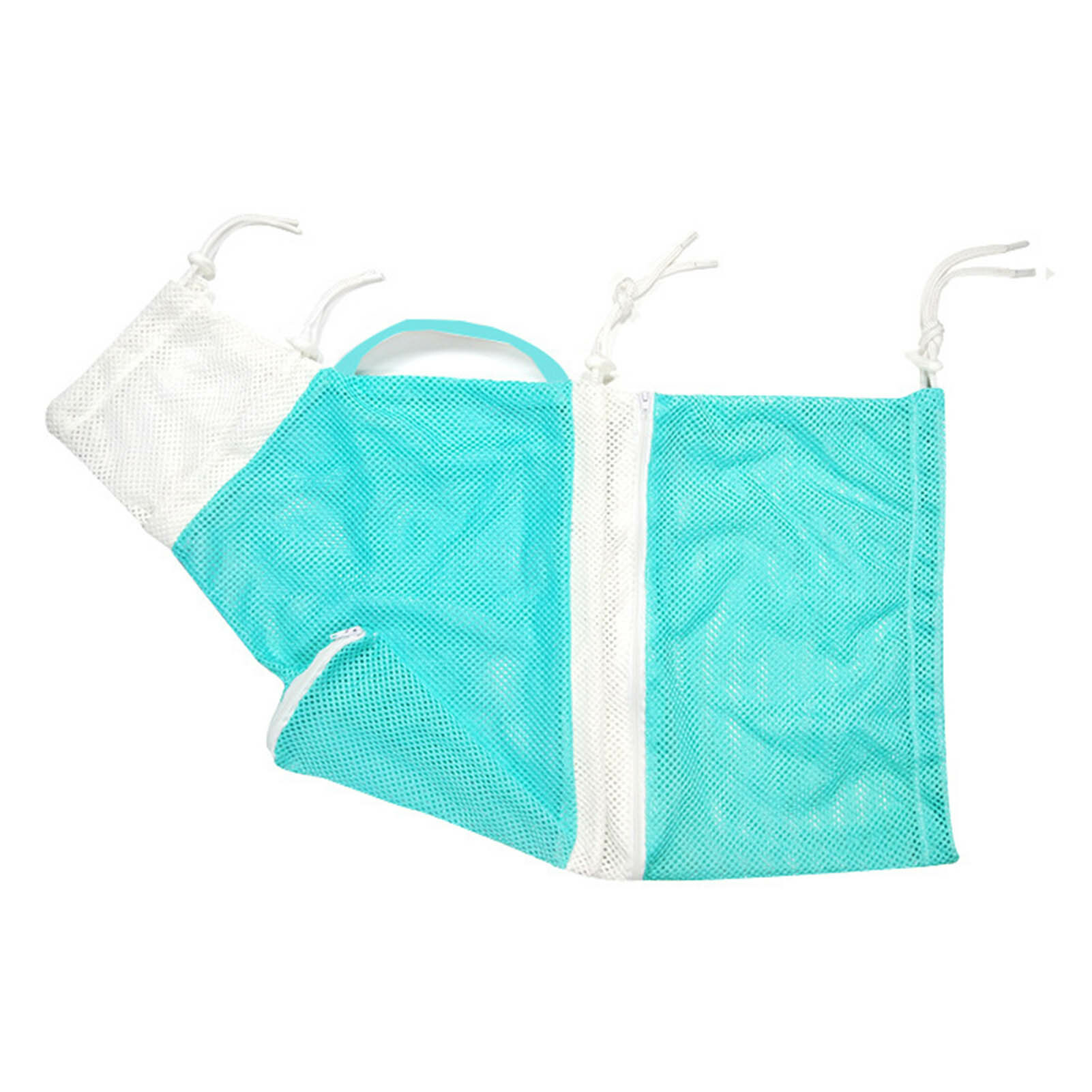 Cat Bathing Bag Breathable Adjustable Shower Mesh Grooming with Handle for Injection Nail Trimming Green and White