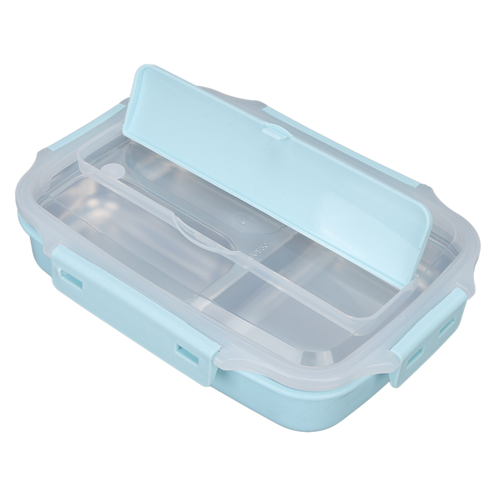 Ланч-бокс Bento с термоизоляцией, 3 сетки, герметичный, из нержавеющей стали 304, ланч-бокс Bento для студентов, школы, офиса, небесно-голубой