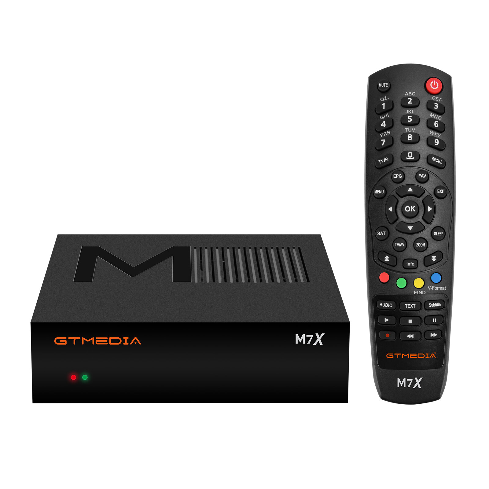 GTMEDIA M7X Приемник сигнала DVB-S2 Сет-top Box Двойной тюнер lKS&SKS Приемник VCM/ACM/Multi-stream Цифровой приемник телевизионного сигнала с встроенным 2.4G WiFi, поддержкой IEEE 802.1.1b/g/n, HD OUT до 1080P, 2*USB HOST, 1*RJ45, питание DC IN