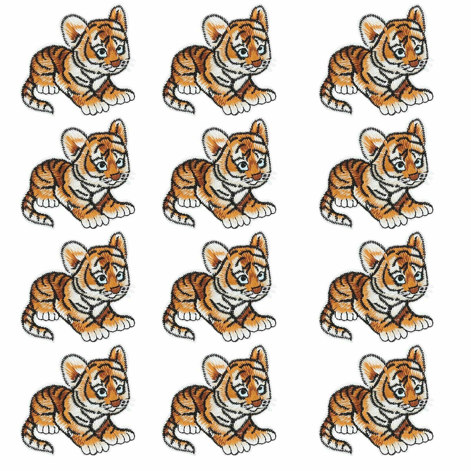 12 шт, тканевые наклейки с вышивкой, патч с узором Tigerkin для DIY, чехол для одежды, украшение для сумки