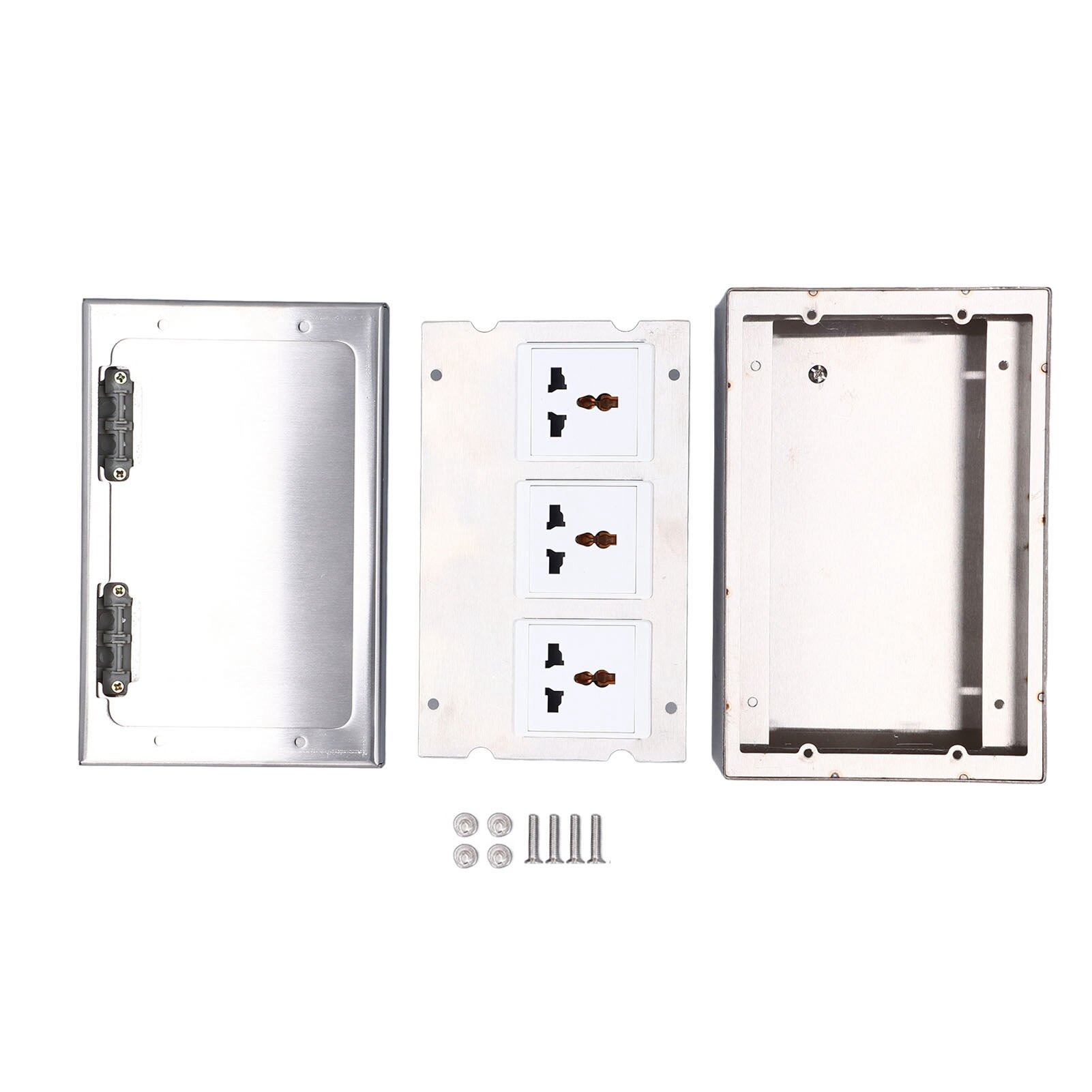 Встраиваемая розетка 4 кВт с 3 розетками из нержавеющей стали для украшения дома в торговом центре, 250 В переменного тока