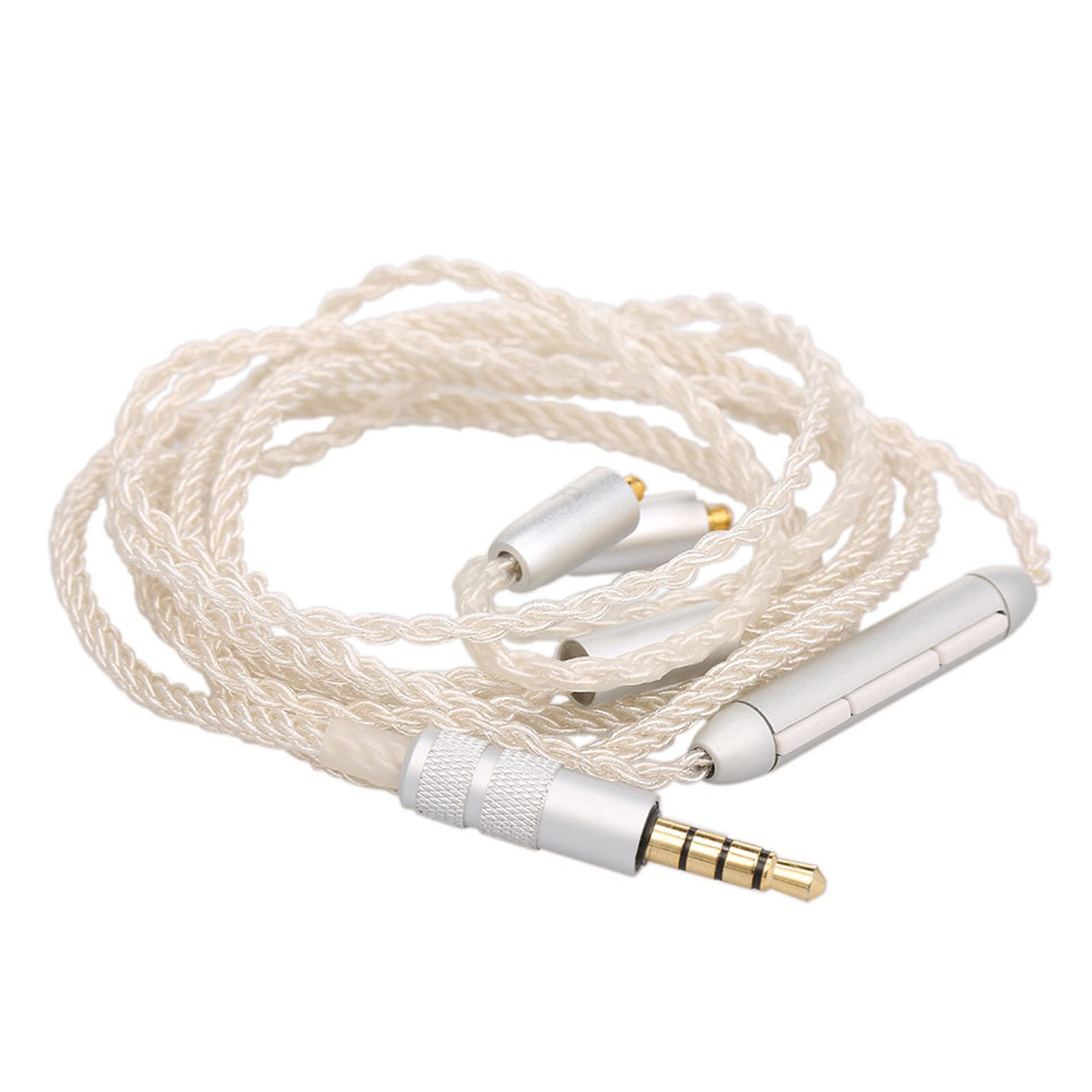 3.5mm Проводные Наушники Детachable Замена Кабеля с Микрофоном MMCX Коннектор для Shure SE215 SE315 SE425 SE535 SE846 UE900 Наушников, Белый, Длина Кабеля 1.25м, Размер Упаковки 7.0*6.0*1.8см, Вес Упаковки 16г, 1 Шт Детachable Кабель для Наушников