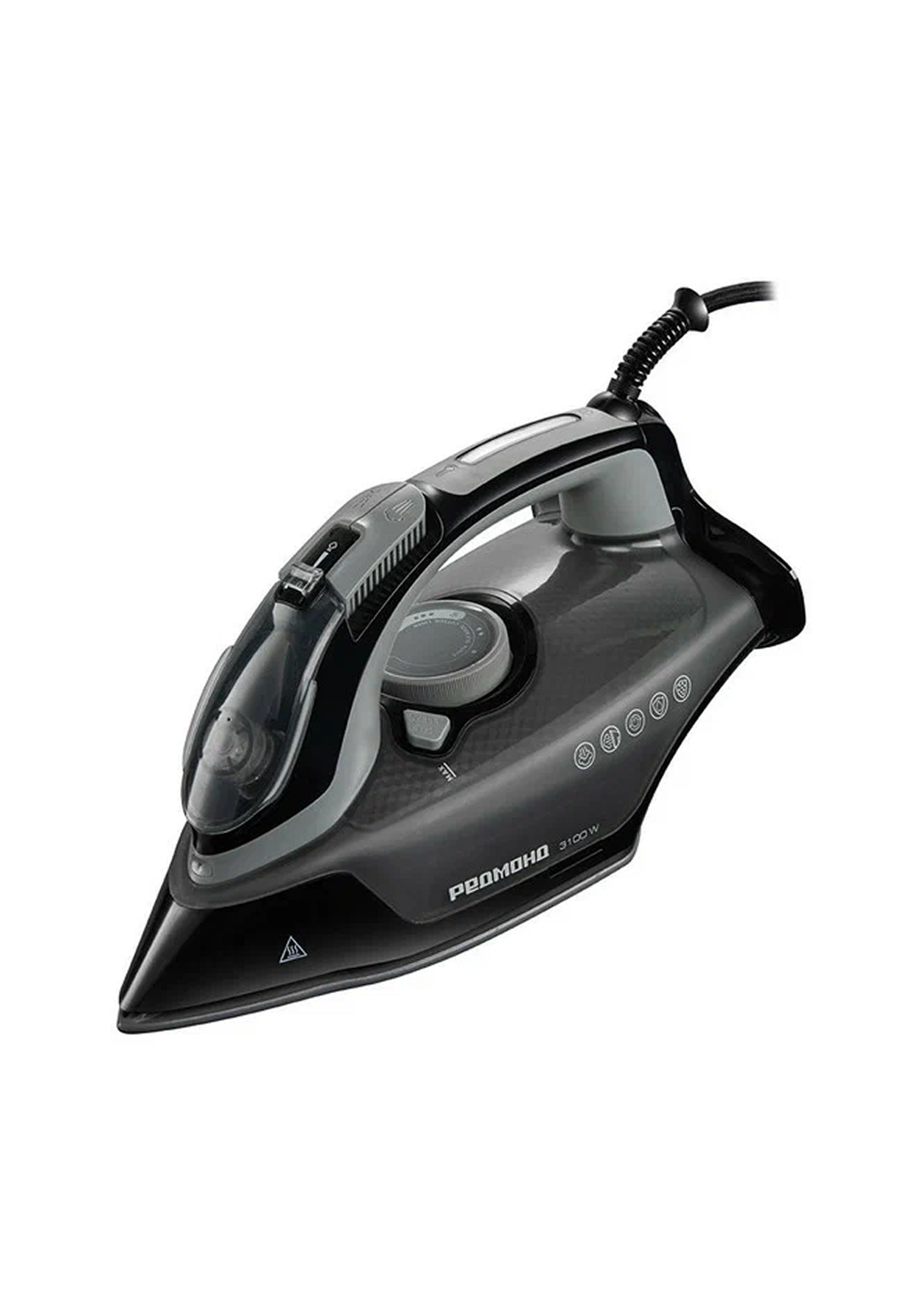 Утюг редмонд IR1609, черный, вертикальное отпаривание, мощность 3100 Вт.