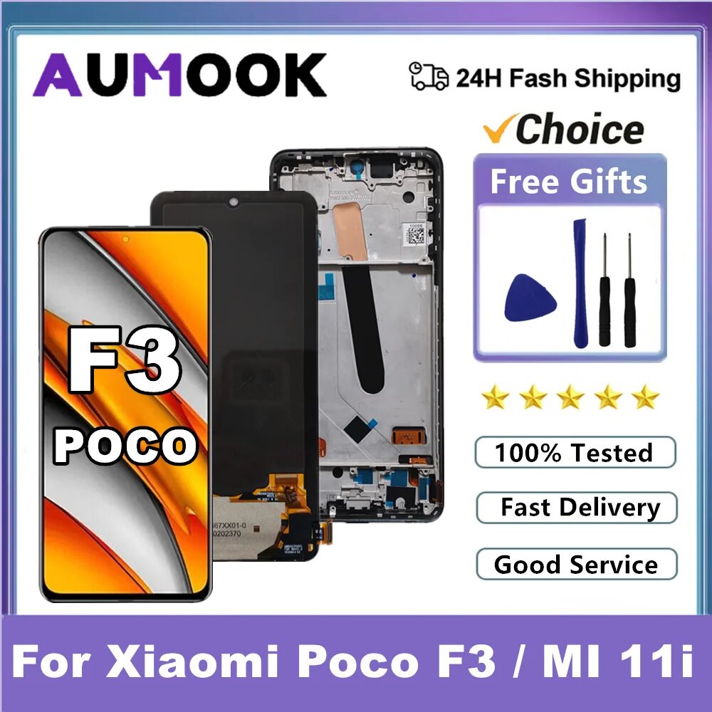 6,67 "Экран для Xiaomi Poco F3 M2012K11AG ЖК-дисплей с сенсорной панелью и дигитайзером для Xiaomi 11i Mi11i Mi 11i для Xiaomi MI Poco F3