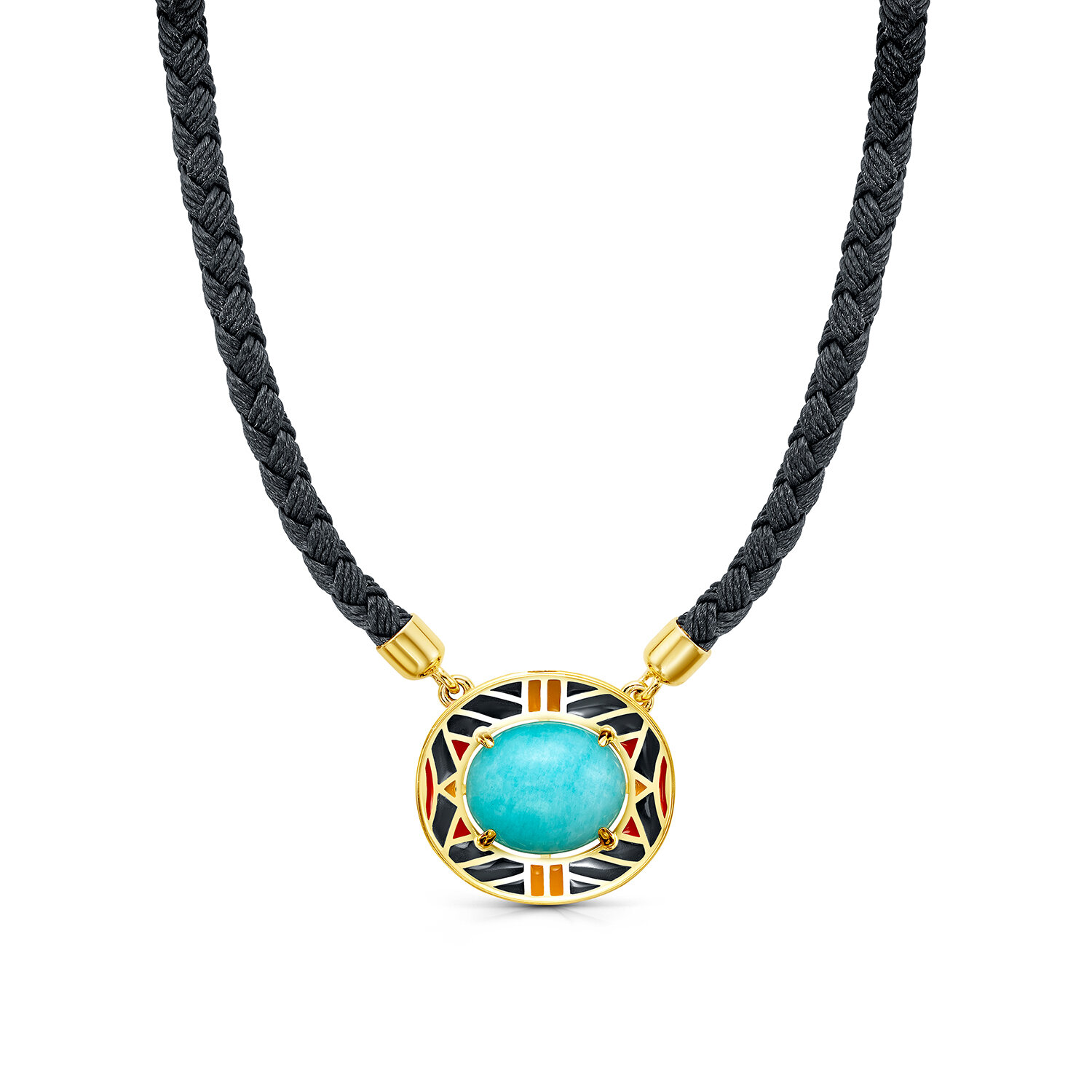 Колье, серебро, 925 проба, родирование, амазонит