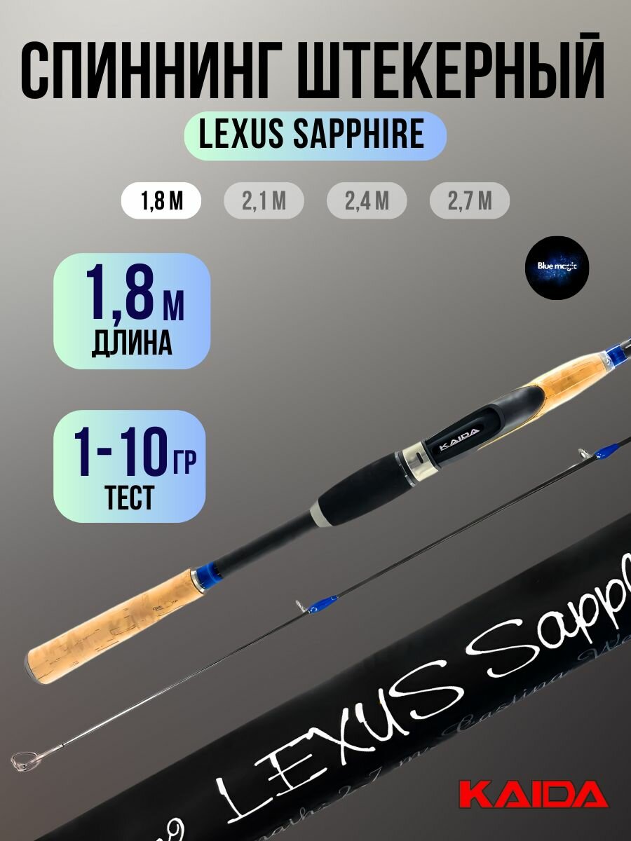 Спиннинг штекерный Kaida LEXUS Sapphire тест 1-10g 1,8м