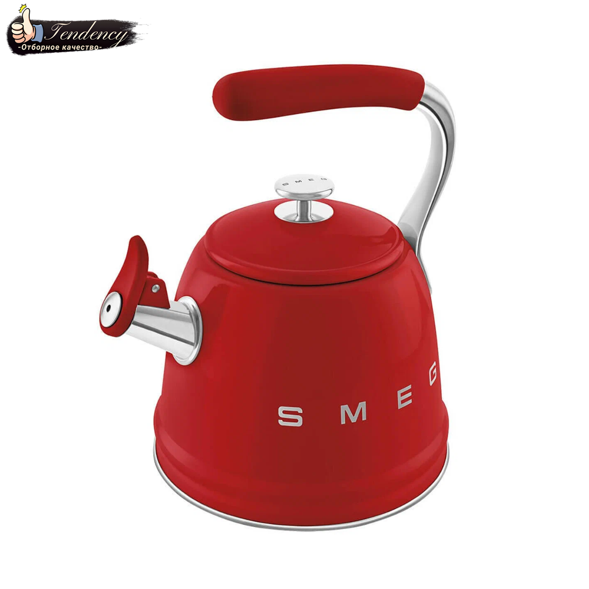 Чайник SMEG CKLW2001RD, Красный, со свистком, нержавеющая сталь, 2,3 л