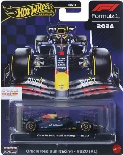 Hot Wheels Premium 1/64 машинка формула 1 Oracle Red Bull Racing RB20 #1 Max Verstappen, моделей автомобилей из литых под давлением сплавов