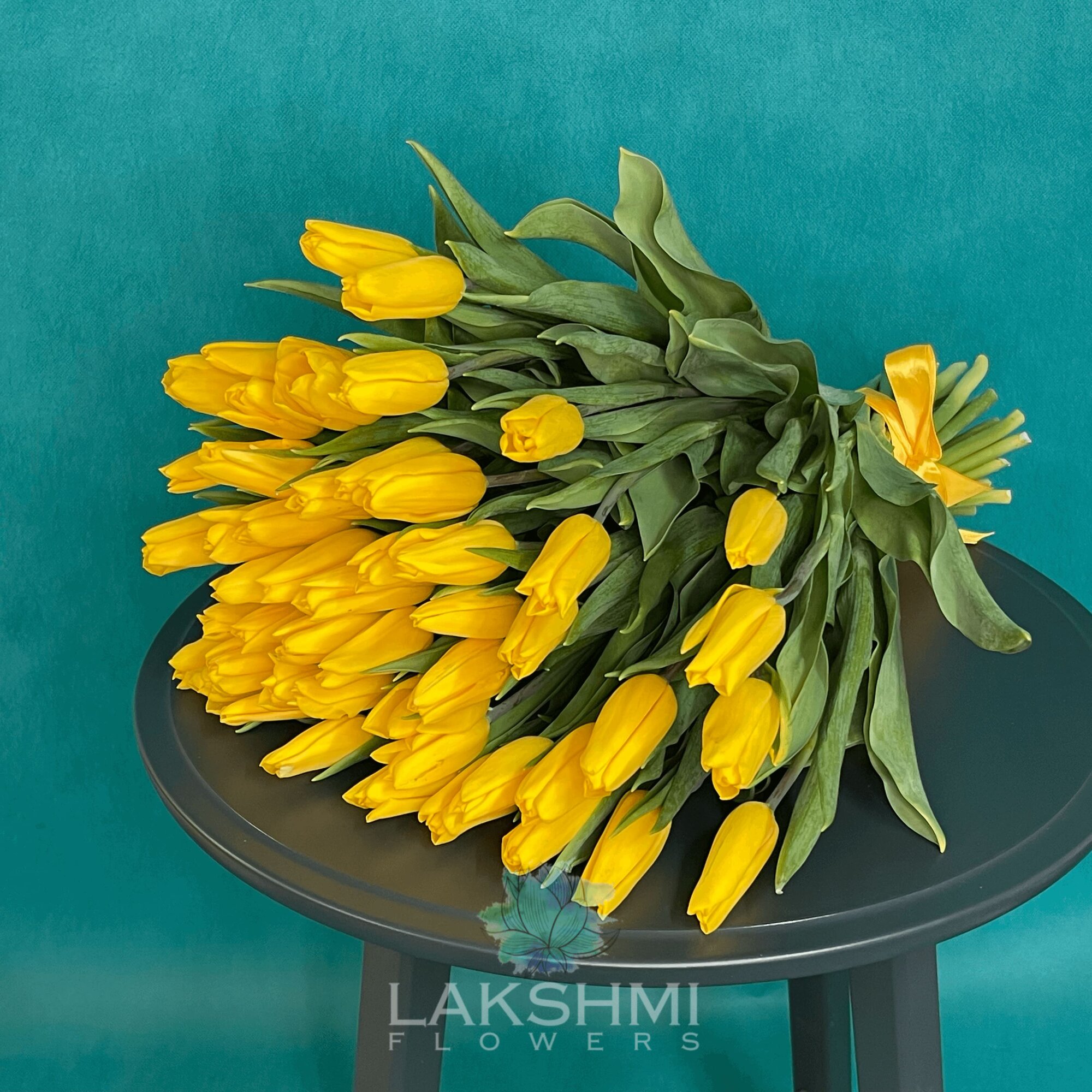 51 желтый тюльпан / Монобукет из 51 желтого тюльпана под ленту