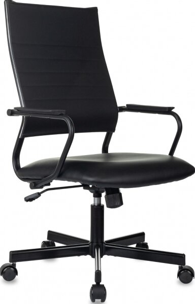 Кресло руководителя Бюрократ CH BALANCE черный экокожа крестов. металл черный