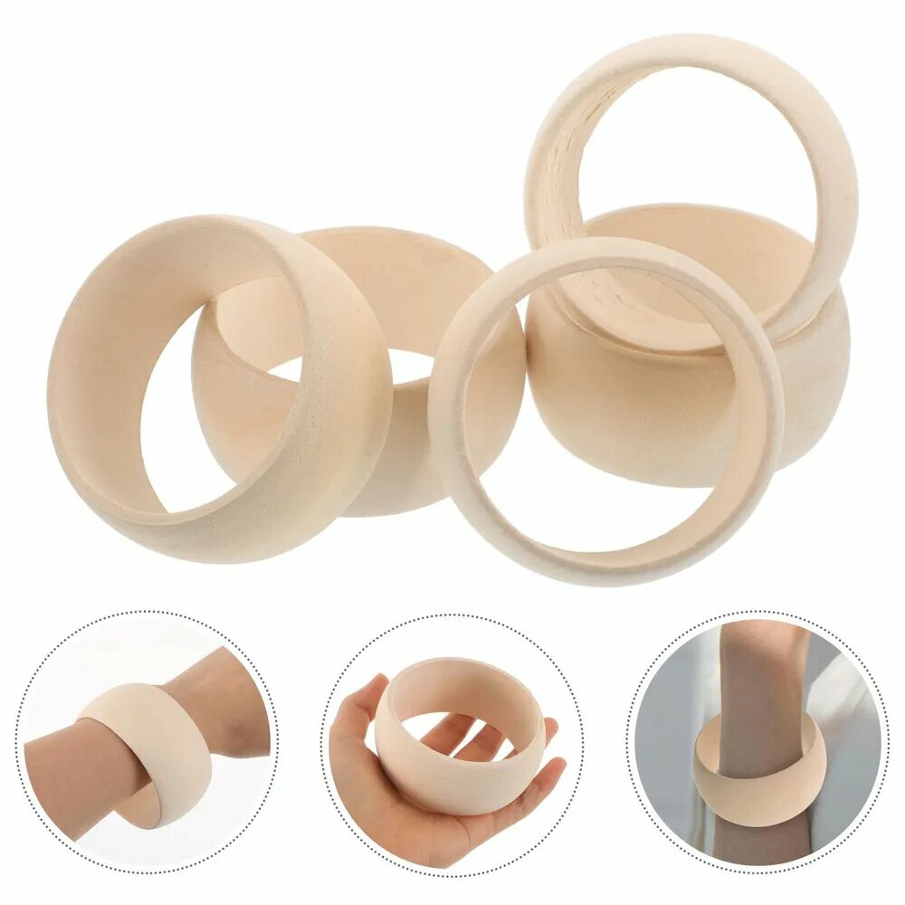 Набор Из 5 Штук Деревянных Браслетов Для Художественных И Ремесленных Работ，（Рекомендуемые качественные продукты）