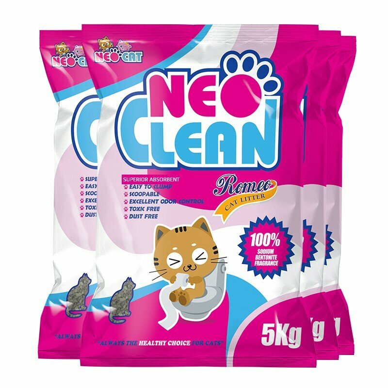 Наполнитель для кошачьего туалета NEO из бентонита, ароматизированный, комкующийся, с сильным поглощением запахов,