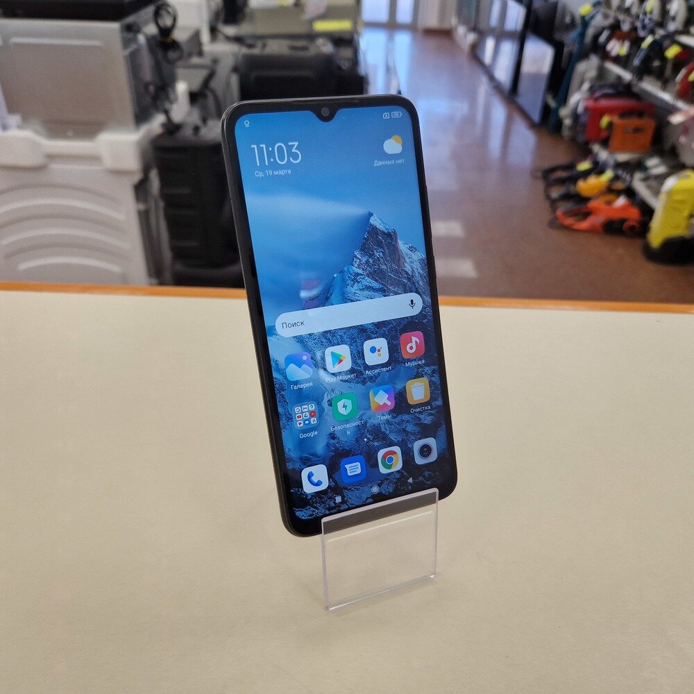 Смартфон Xiaomi Redmi 10A 6/128 ГБ CN, 2 nano SIM, серый графит, б/у уцененка