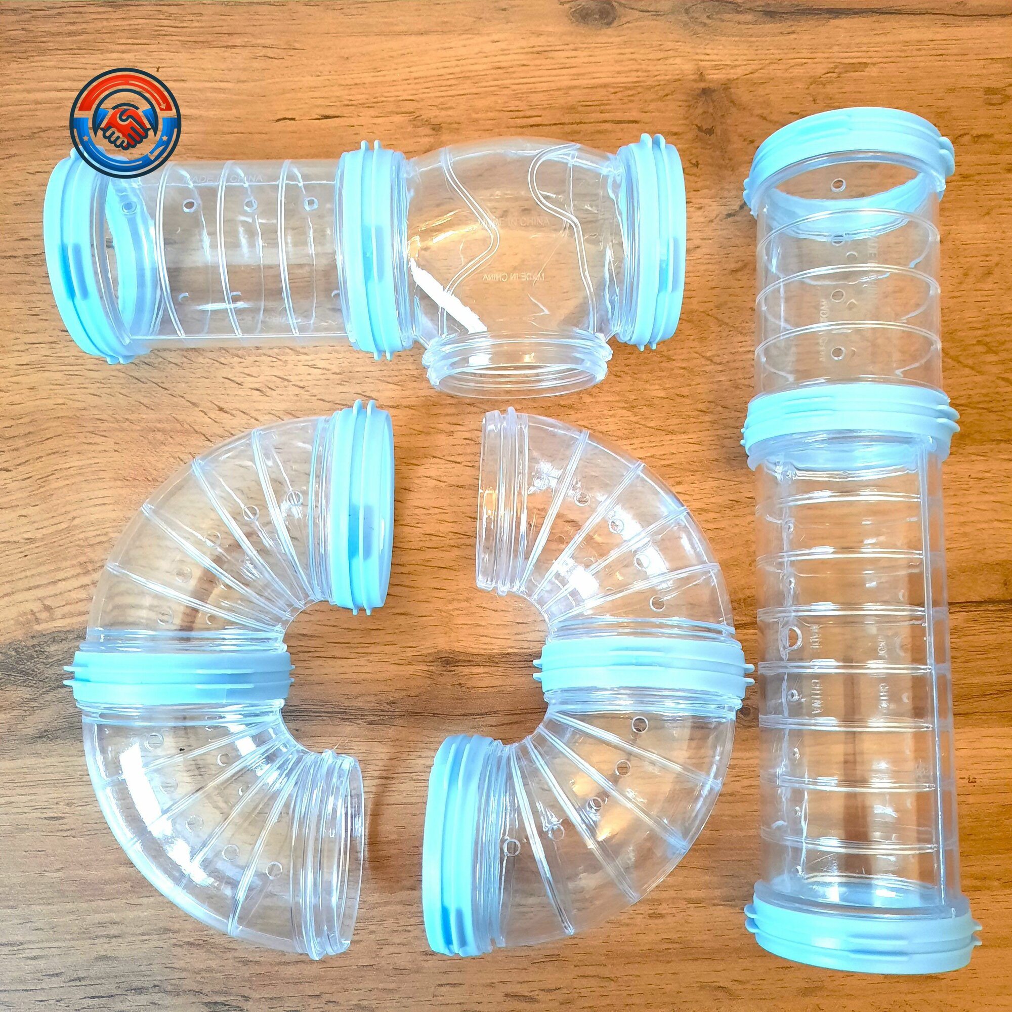 Тоннель для хомяка из ПВХ, 8 модулей, прозрачный лабиринт для грызунов, легко моется, вентиляционные отверстия, игрушка для активности и похудения питомца