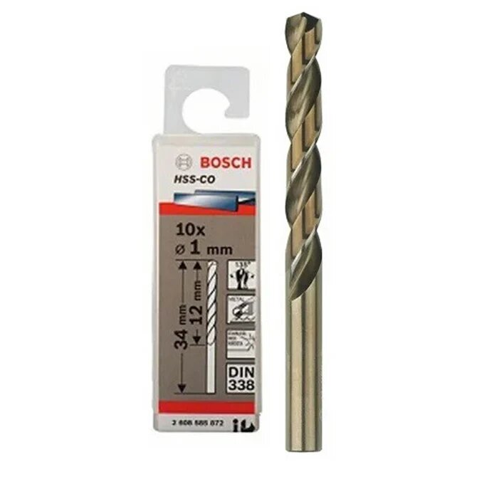 Набор сверл BOSCH Standardline HSS-Co 2608585872, для металла, 1мм, 10шт