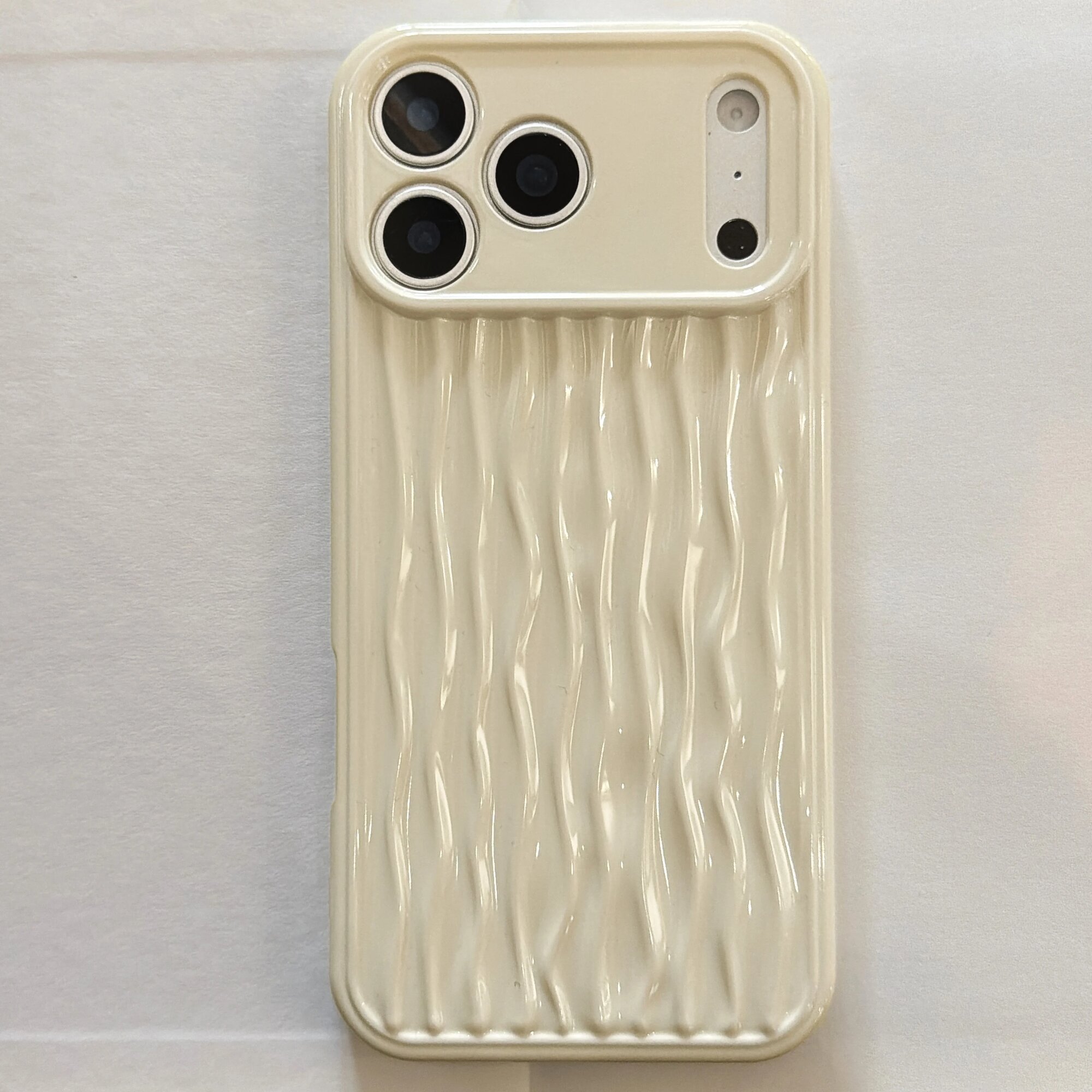 Милый кремово-белый бумажный чехол для телефона для iphone 17 Air 16 15 14 13 11 12 Pro Max X XS Max XR с водной рябью противоударный мягкий чехол iPhone17, 2