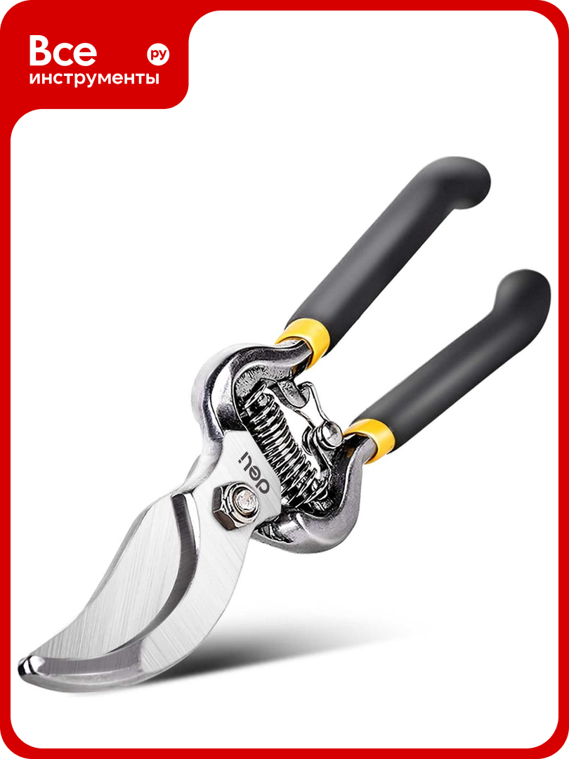 Секатор для цветов и кустарников DELI DL2778 210 мм, сталь 55С, термообработанная поверхность, ручка из ПВХ 98490