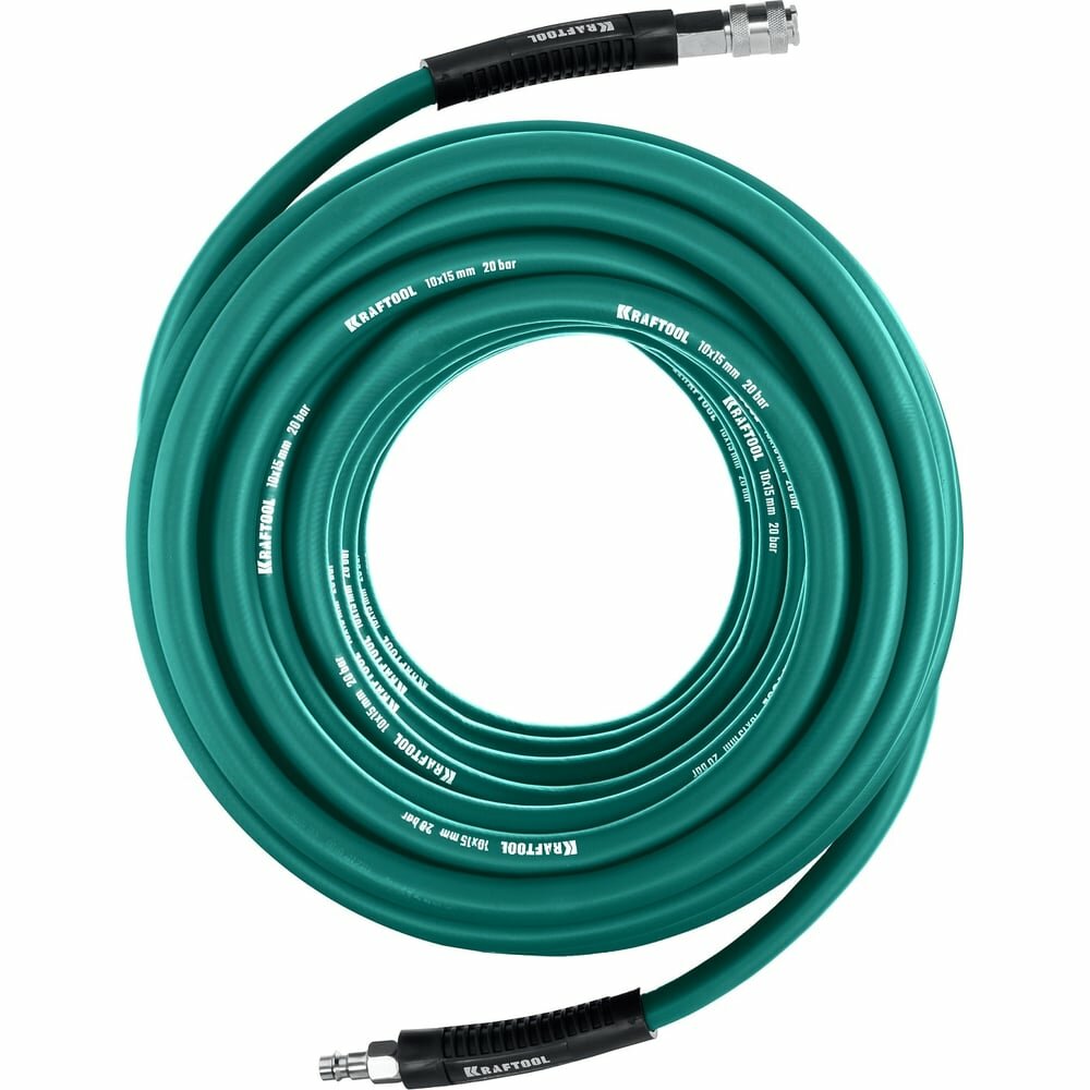 Воздушный шланг с фитингами рапид KRAFTOOL 10 м, 10x15 мм, 20 бар 06588-10