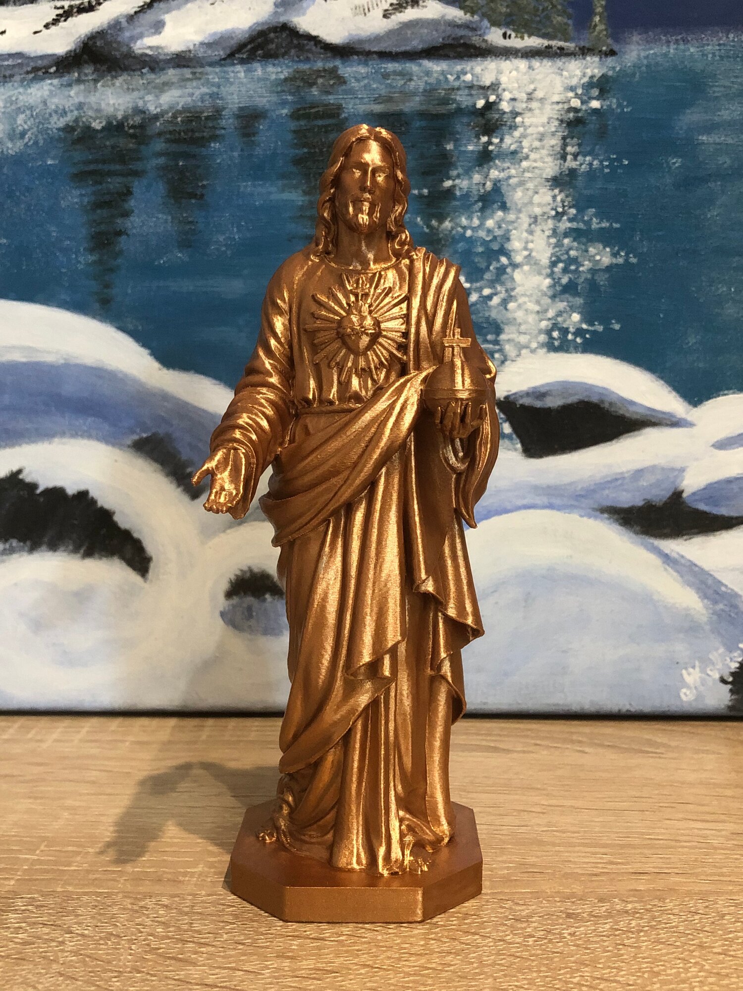 Статуэтка Иисуса Христа 18 см. под бронзу эксклюзивная авторская ручная работа