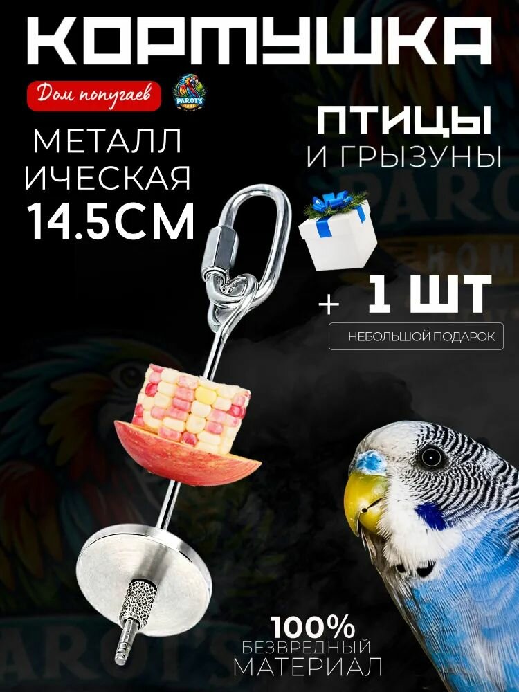 Аксессуары для птиц из нержавеющей стали: безопасные фруктовые шпажки, интерактивные игрушки для попугаев и крючки для клетки