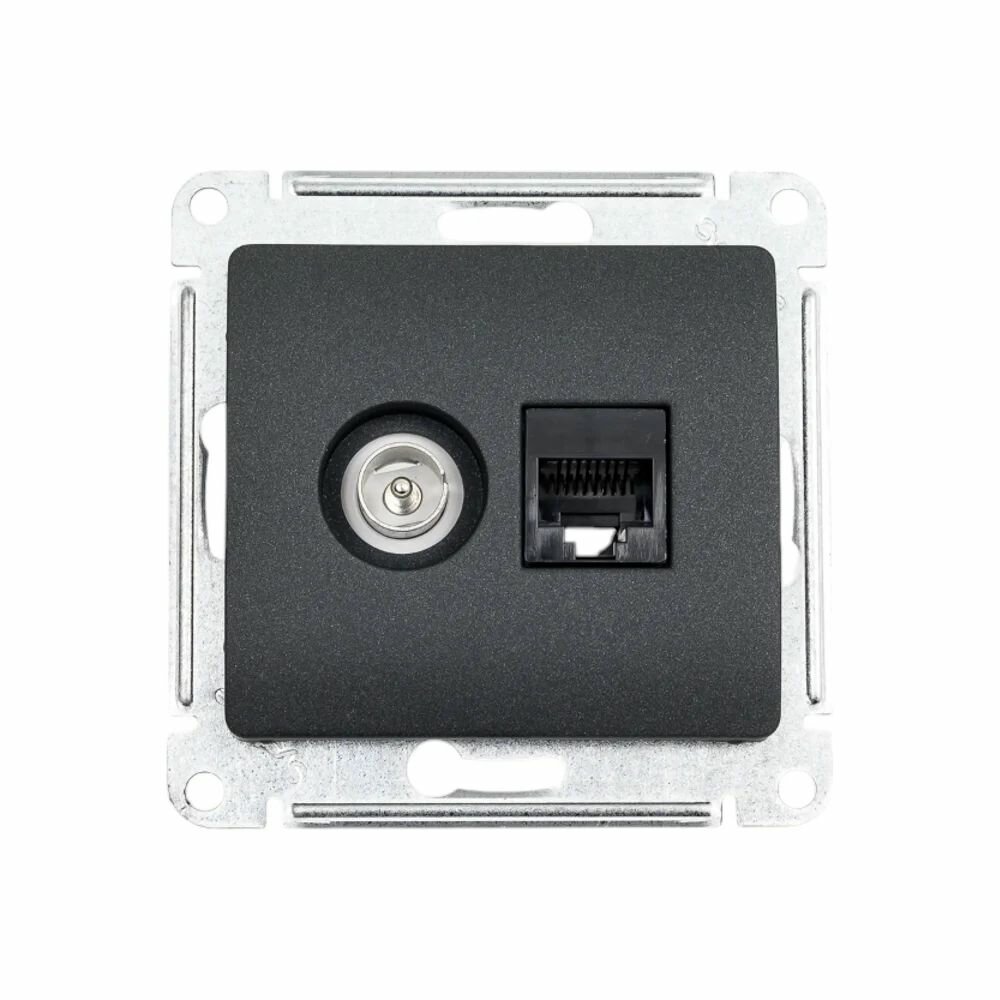 Двойная тв компьютерная розетка Systeme Electric Glossa GSL000789