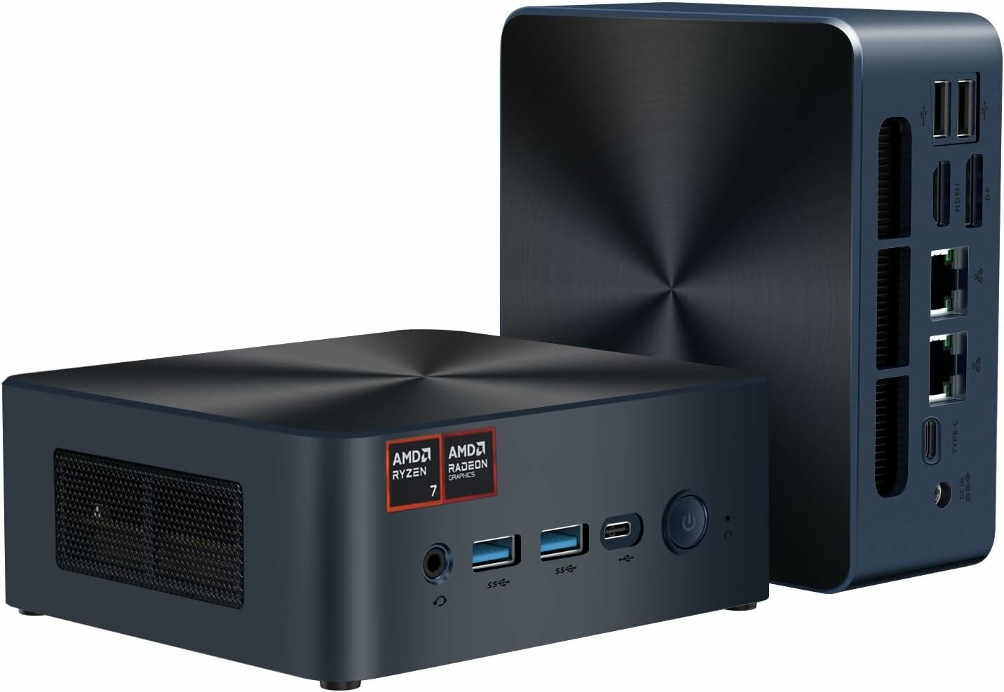 Мини ПК BRENUC N7P AMD Ryzen 7 8845HS, RAM 32 ГБ, SSD 1024 ГБ, AMD Radeon 780M Graphics, Win11 Pro), тёмно-синий