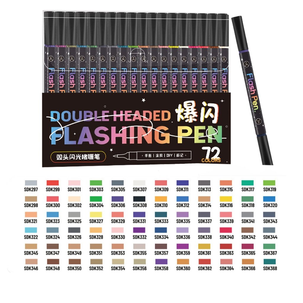 Легкий двусторонний маркер со вспышкой и долговечной системой Direct Liquid System Идеально подходит для вечернего рисования заметок