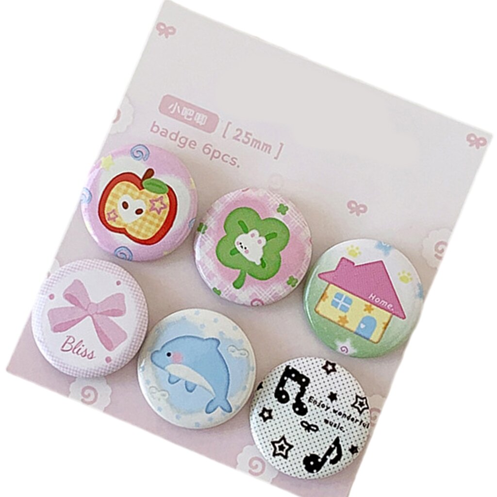 6шт мультяшных металлических значков, булавок, декоративных булавок для одежды, мультяшных булавок для лацканов