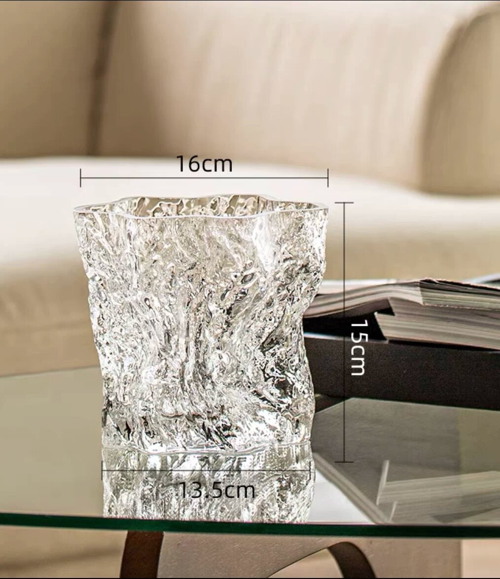 Изысканная ваза класса люкс, прозрачный стеклянный цветочный сосуд с градиентом изумрудно-зеленого цвета, скандинавский